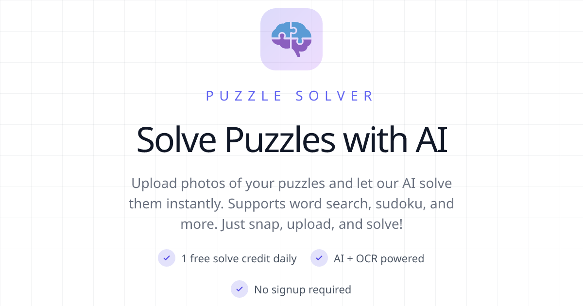 Puzzle Solver | AI-Powered Puzzle Solving Tool